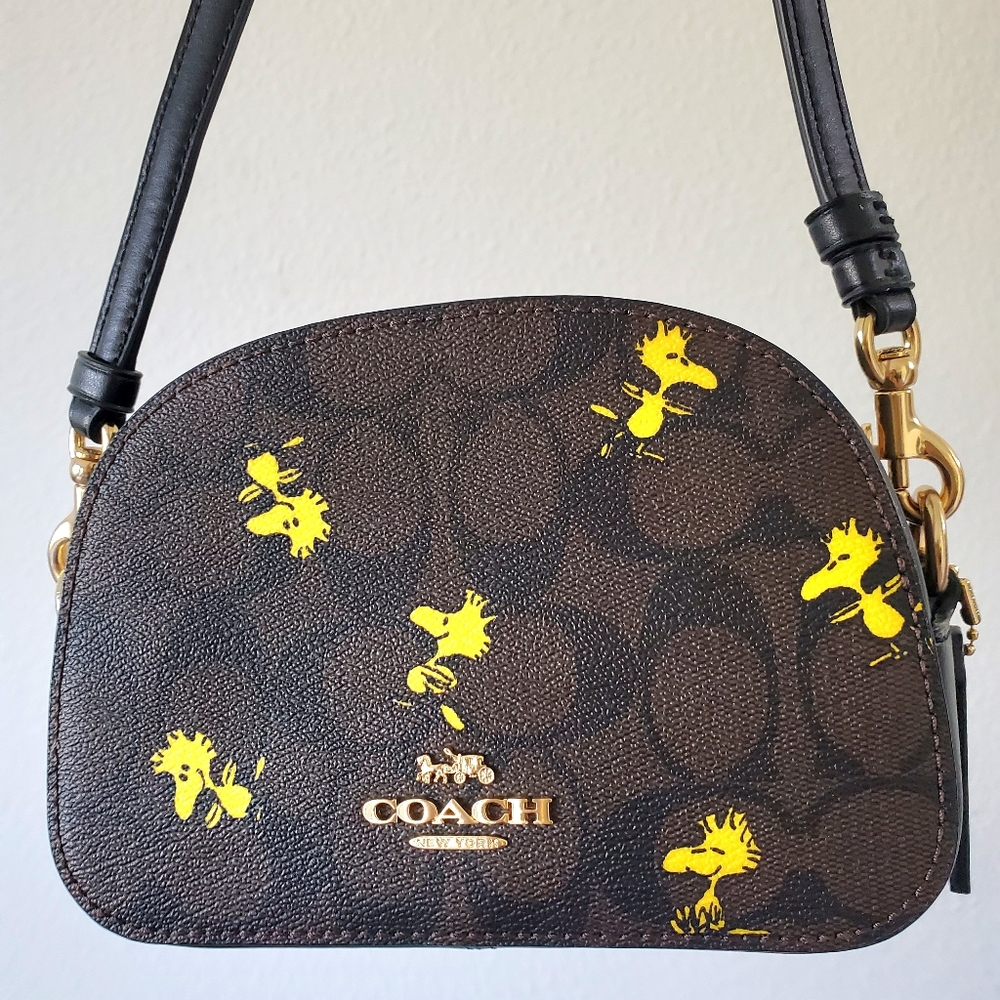 Coach Peanuts Woodstock Mini Crossbody Bag Purse Hand… - Gem